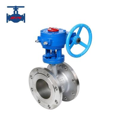 China Direct Mount Worm Gear Flanged Butterfly Valve DN50-1200 PN0.6-4.0 for sale