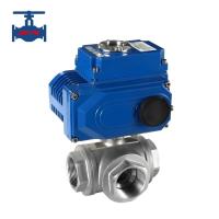 China Stainless Steel Three-Way Ball Valve with Electric Actuator - 15-50mm DN, 1.6MPa Pressure, T/L Type Flow Control for sale