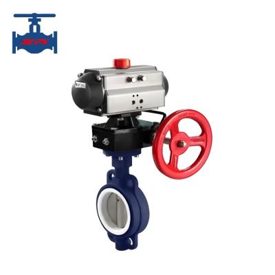 China Stainless Steel Wafer Butterfly Valve with PTFE Lining & Pneumatic Actuator - DN 40-600mm, 1.0-1.6MPa for sale