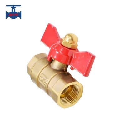 China Industrial Brass Ball Valve DN15-DN100 with Butterfly Handle for Water Gas Oil 1.6 MPa Pressure for sale