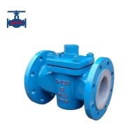 China FEP PTFE Fluorine Lined Plug Valve 15-300mm DN 1.0-2.5MPa Carbon Steel RF Flanged for sale