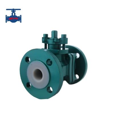 China Fluorine Lined Ball Valves 15-200mm DN Size with 1.0-2.5 MPa Pressure Rating for Corrosive Media for sale
