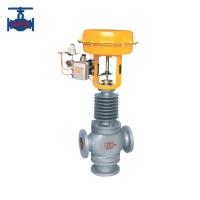 China CF8 Pneumatic Diaphragm Three-Way Control Valve DN25-300 with 1.6-6.4 MPa Pressure Range for Industrial Flow Regulation for sale