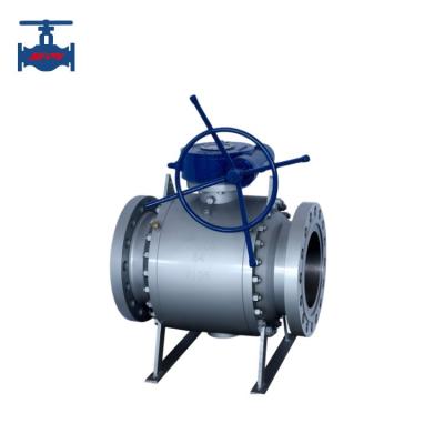 China Trunnion Mounted Fixed Ball Valve DN50-DN800 1.6-6.4 MPa Cast Steel Stainless Steel for sale