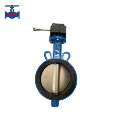 China Direct Mount Worm Gear Actuator Wafer Butterfly Valve DN40-1200 PN1.6 for sale