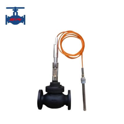 China Cast Steel Stainless Steel Self-Operated Temperature Control Valve 40-100℃ Range PN16/PN25 for HVAC Industrial Systems for sale