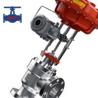 China Electric & Pneumatic Angle Type Single Seat Regulating Valve DN20-DN300, PN16-PN64, -196°C to 570°C Temperature Range for sale