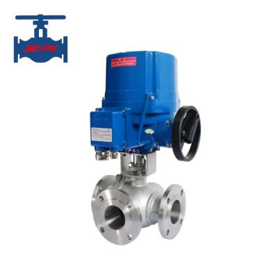China Electric Three-Way Ball Valve DN25-DN200 1.6MPa/4.0MPa for Water, Steam & Oil Applications for sale