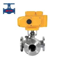 China 3-Way Electric Flanged Ball Valve DN50-DN200 PN16 Water Medium Direct Mount for sale