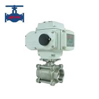 China 3PC Type Electric Ball Valve with Internal Threads Two Way Flow and Manual Actuation for sale