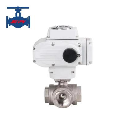 China 3-Way Electric Ball Valve DN15-DN100 PN16 for Steam Oil T or L Port for sale