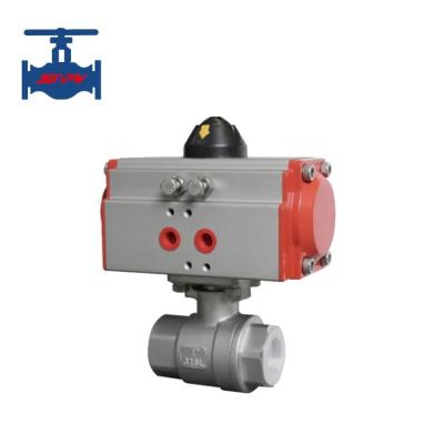 China Stainless Steel Pneumatic Ball Valve CF8 CF8M 2PC Screw Type 1000WOG DN15-50 for sale