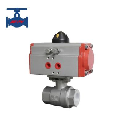 China Stainless Steel CF8 CF8M Pneumatic Ball Valve 15-50mm DN 1.0-2.5MPa 2PC Screw Type for sale