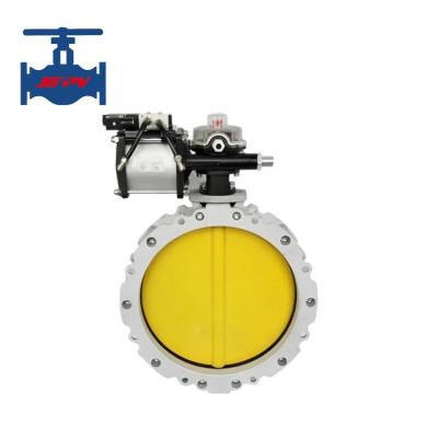 China Double Flange Single Flange Manual Pneumatic Powder Butterfly Valve 0.5-0.7MPa for Granular Materials for sale