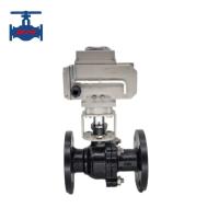 China Electric Cast Iron Ball Valve Q941F-16c DN15-DN300 1.6MPa Flanged AC380V for sale