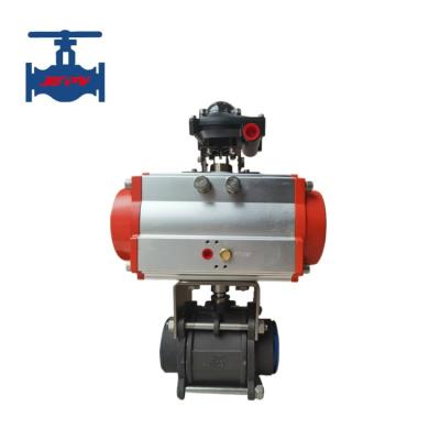 China Double Acting Pneumatic Actuator 3PC Ball Valve DN15-100mm PN1.6-4.0MPa with NPT/BSP Threads for sale