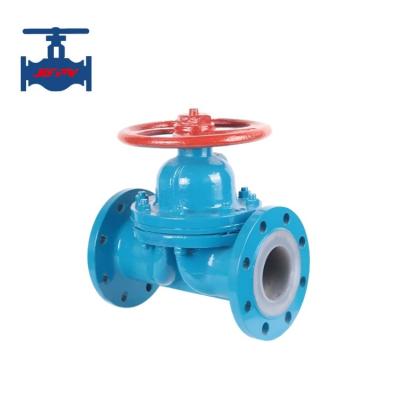 China GB Standard Carbon Steel Rubber Fluorine Lined Flange End Diaphragm Valve 1.0-1.6MPa DN15-DN400 for sale