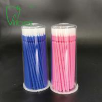 China Bendable Colorful Handle Dental Micro Applicators With White Hair for sale