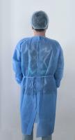 China Disposable Blue Hospital SMS Waterproof Isolation Gowns for sale