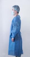 China Disposable Blue Hospital SMS Waterproof Isolation Gowns for sale