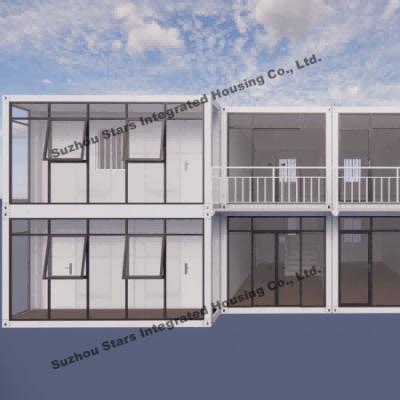 China Customized Pre Built Modular Homes , Two Story Container House With Toilets for sale