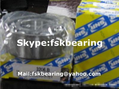 China SNR Brand 3206 B Double Row Angular Contact Ball Bearing Black Cage / Brown Cage for sale