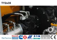 China TY2x35 2x35kN Hydraulic Cable Tensioner for Transmission Line Stringing 1300mm Bullwheel for sale