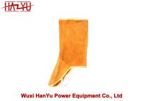 China BWFC 32cm Cowhide Welding Foot Cover - Yellow Industrial Safety Protection for Electrical Work for sale