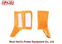China BWFC 32cm Cowhide Welding Foot Cover - Yellow Industrial Safety Protection for Electrical Work for sale