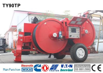 China TY90TP Hydraulic Cable Stringing Puller Tensioner Machine - 90kN Max Pull, 5km/h Speed, 6800kg Weight for sale