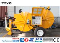 China Transmission Line Stringing Equipment 2x35kN Hydraulic Power Tensioner 1300mm Bullwheel for sale