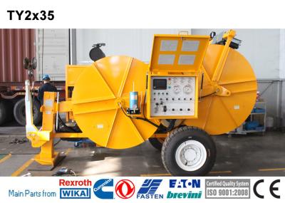 China Transmission Line Stringing Equipment 2x35kN Hydraulic Power Tensioner 1300mm Bullwheel for sale