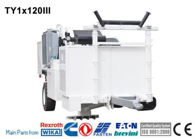 China 1x120kN Electrical Hydraulic Cable Tensioner 1500mm Bullwheel 12 Grooves for 630mm2 Conductor for sale