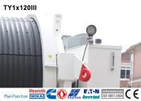 China 1x120kN Electrical Hydraulic Cable Tensioner 1500mm Bullwheel 12 Grooves for 630mm2 Conductor for sale