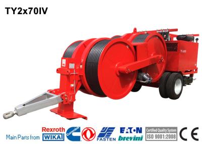 China Transmission Line Stringing Equipment 2x70kN Hydraulic Wheel Tensioner 1500mm for sale
