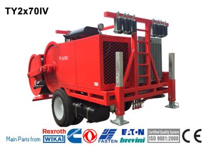 China Overhead Transmission Hydraulic Cable Tensioner 2x70kN 1x140kN 1500mm Bullwheel for sale