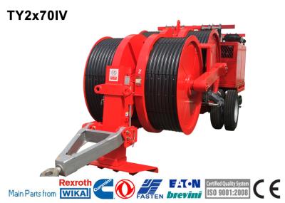 China 2x70kN Hydraulic Cable Tensioner 1500mm Bullwheel Transmission Line Stringing Equipment for sale