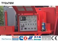 China Transmission Line Stringing Equipment 2x70kN Hydraulic Wheel Tensioner 1500mm for sale