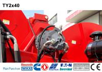China Transmission Line Stringing Equipment TY2x40-1800 Hydraulic Tensioner 1800mm Bullwheel 2x40kN for sale