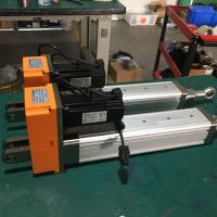 China 250mm Aluminum Alloy Mount Electric Servo Mechanical Cylinder With Driver Heavy Duty 30T Load Linear Servo Motors for sale