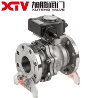 China Industrial DIN Wcb/CF8/CF8m Stainless Steel Floating Flange Ball Valve with Actuator for sale