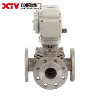 China Flanged Tee Type Control Ball Valve for Oil and Gas Industry GOST Standard Channel for sale