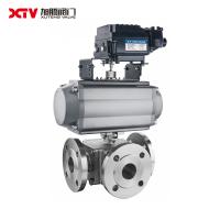 China Flanged Tee Type Control Ball Valve for Oil and Gas Industry GOST Standard Channel for sale