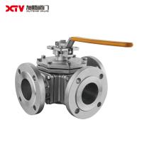 China Flanged Tee Type Control Ball Valve for Oil and Gas Industry GOST Standard Channel for sale