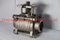 China US Three Piece Butt Welded Ball Valve with High Mounting Pad and Relief Function for sale