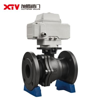 China Initial Payment Dis Carbon Steel High Platform Flanged Floating Ball Valve PN10-40 for sale