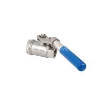 China GB Standard Stainless Steel SS304 Fnpt Thread 2-PC Ball Valve with Spring Return Handle for sale