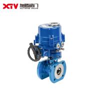China Industrial Round Pair Flange Control Ball Valve with Bypass Function CF8/CF3m Body for sale