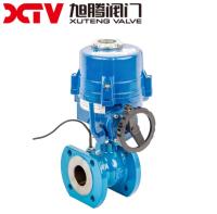 China Electric Controller Motor Operated Gas Wafer Flange V Ball Valve for Smooth Operation for sale