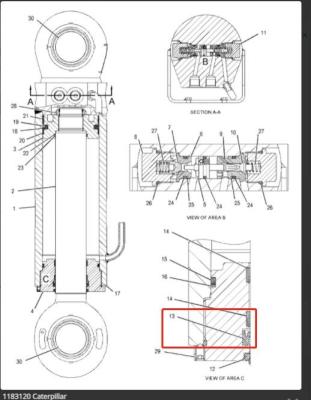 China CA1183120 118-3120 1183120 Ring Seal For C-A-T Blade Cylinder M312 M315 M320 for sale